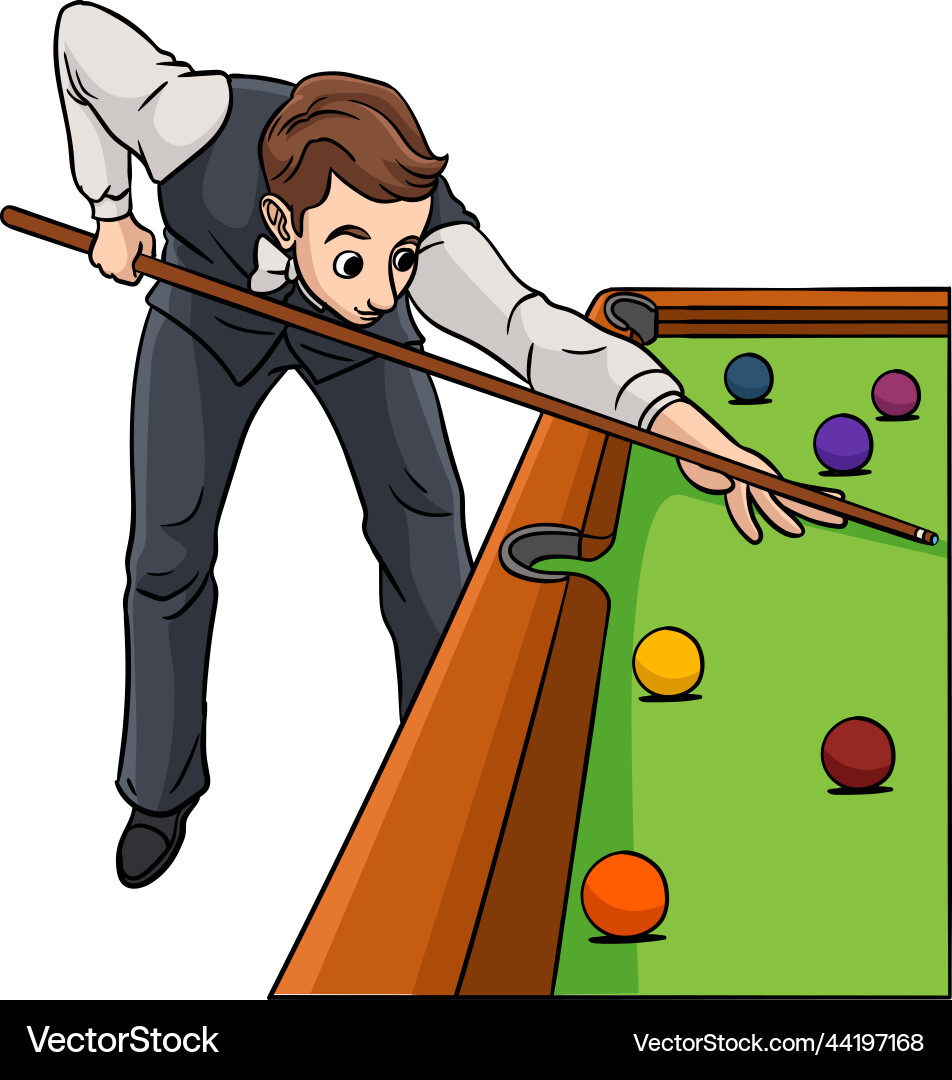 Snooker cartoon colored clipart Royalty Free Vector Image