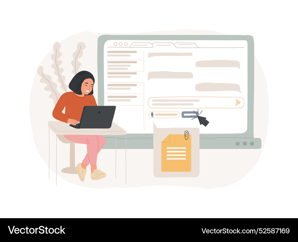 Attach assignment isolated cartoon Royalty Free Vector Image