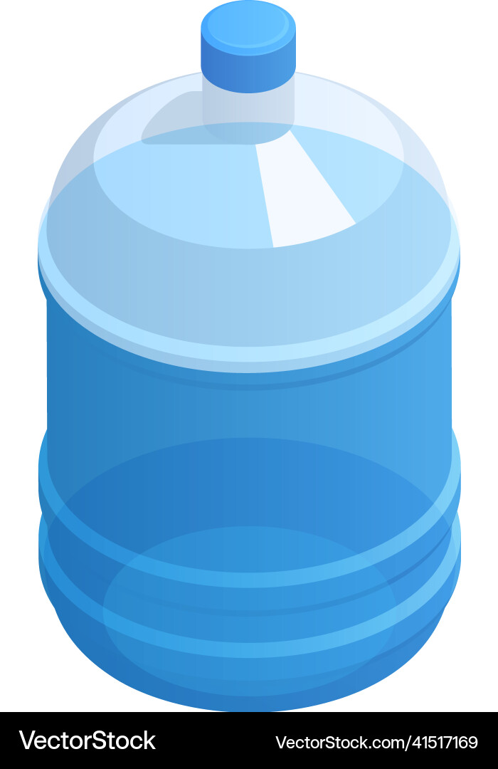 Blue Plastic Water Bottle Icon Royalty Free Vector Image