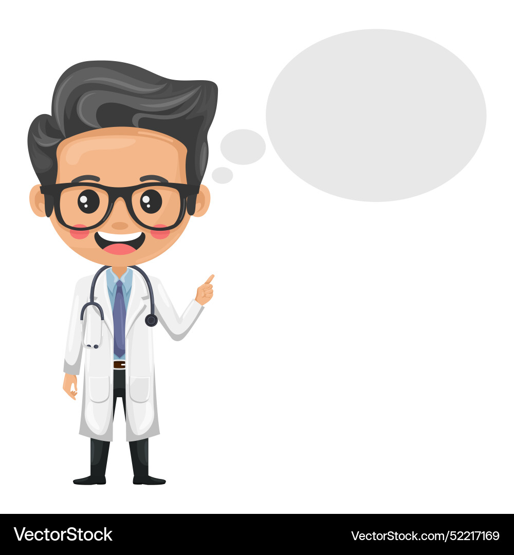 Cartoon doctor character with a stethoscope Vector Image