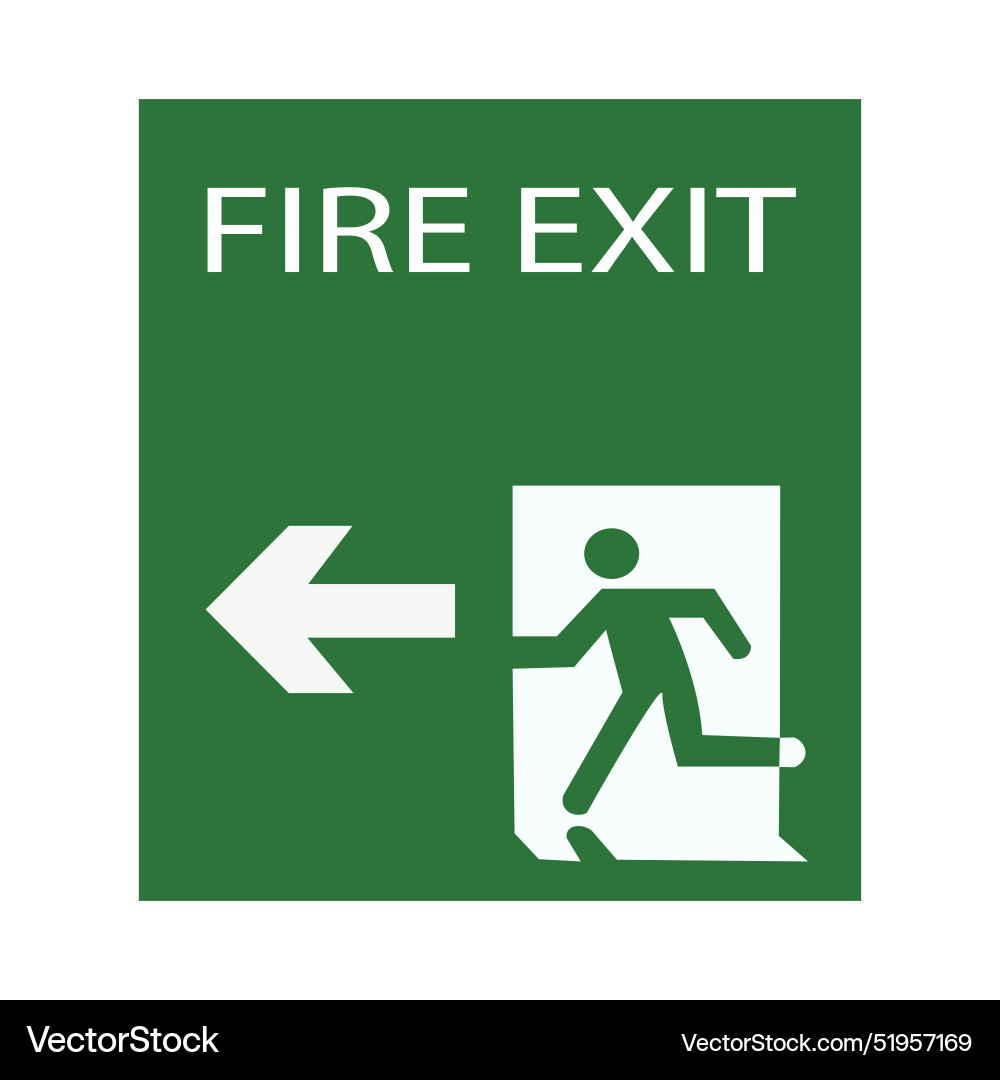 Emergency exit sign set Royalty Free Vector Image