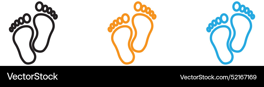 Footprints icon logo set collection for web app ui