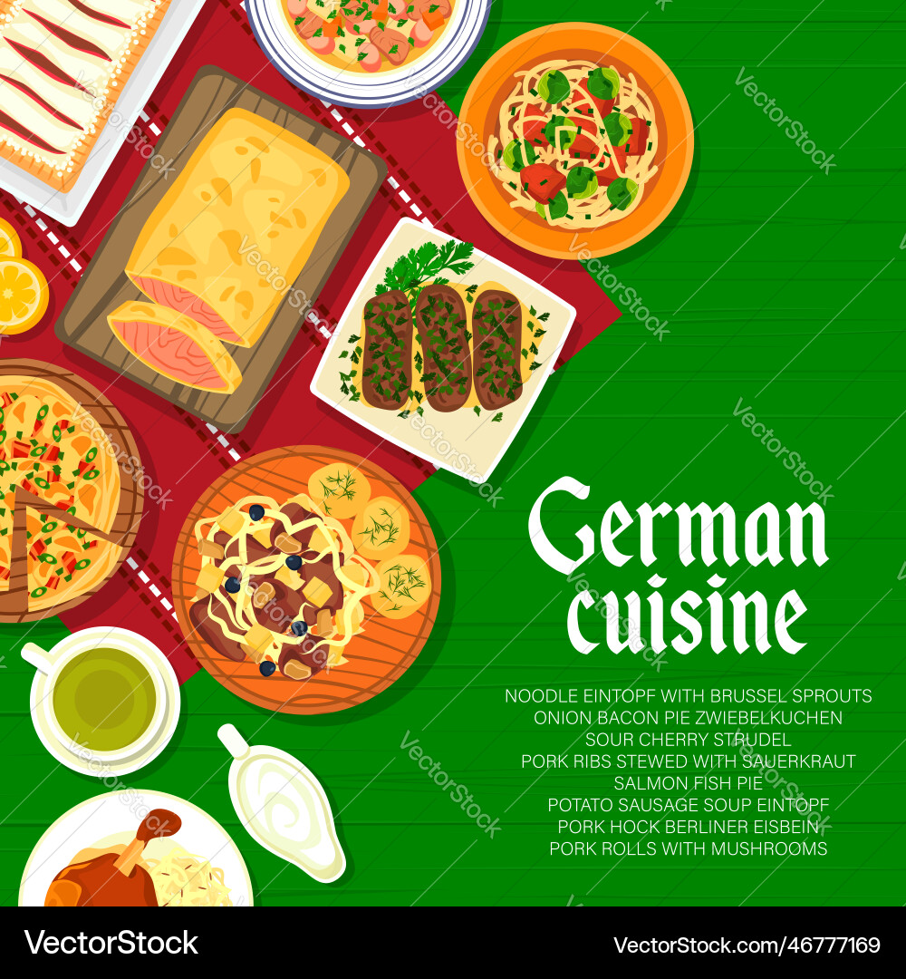 Deutsche Küche Speisekarte Menü Seite Abdeckung Vorlage