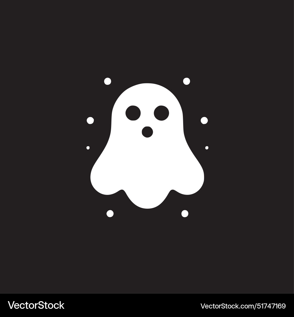 Ghost - black and white isolated icon Royalty Free Vector
