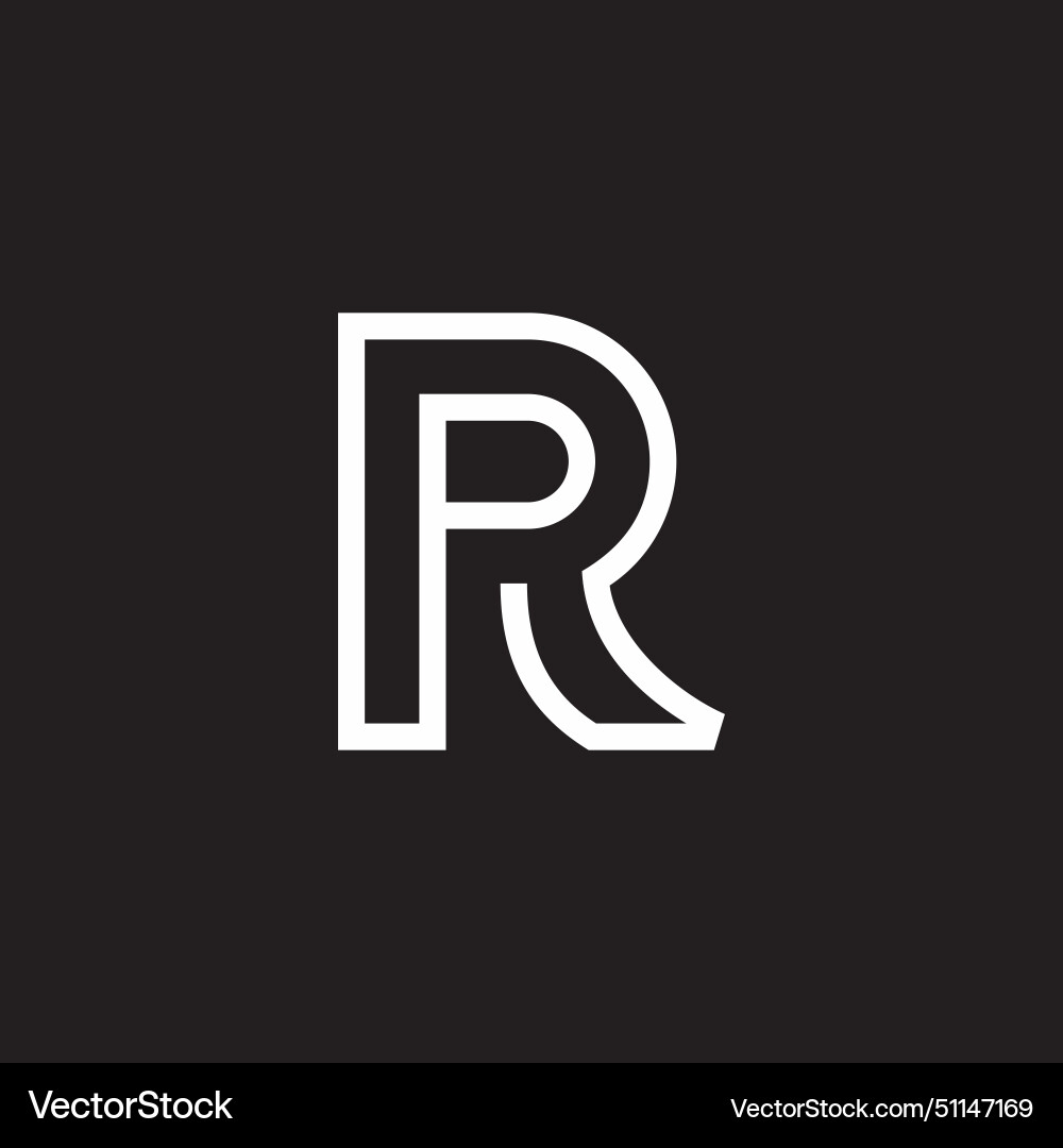 Letter pr mono lines simple geometric logo Vector Image