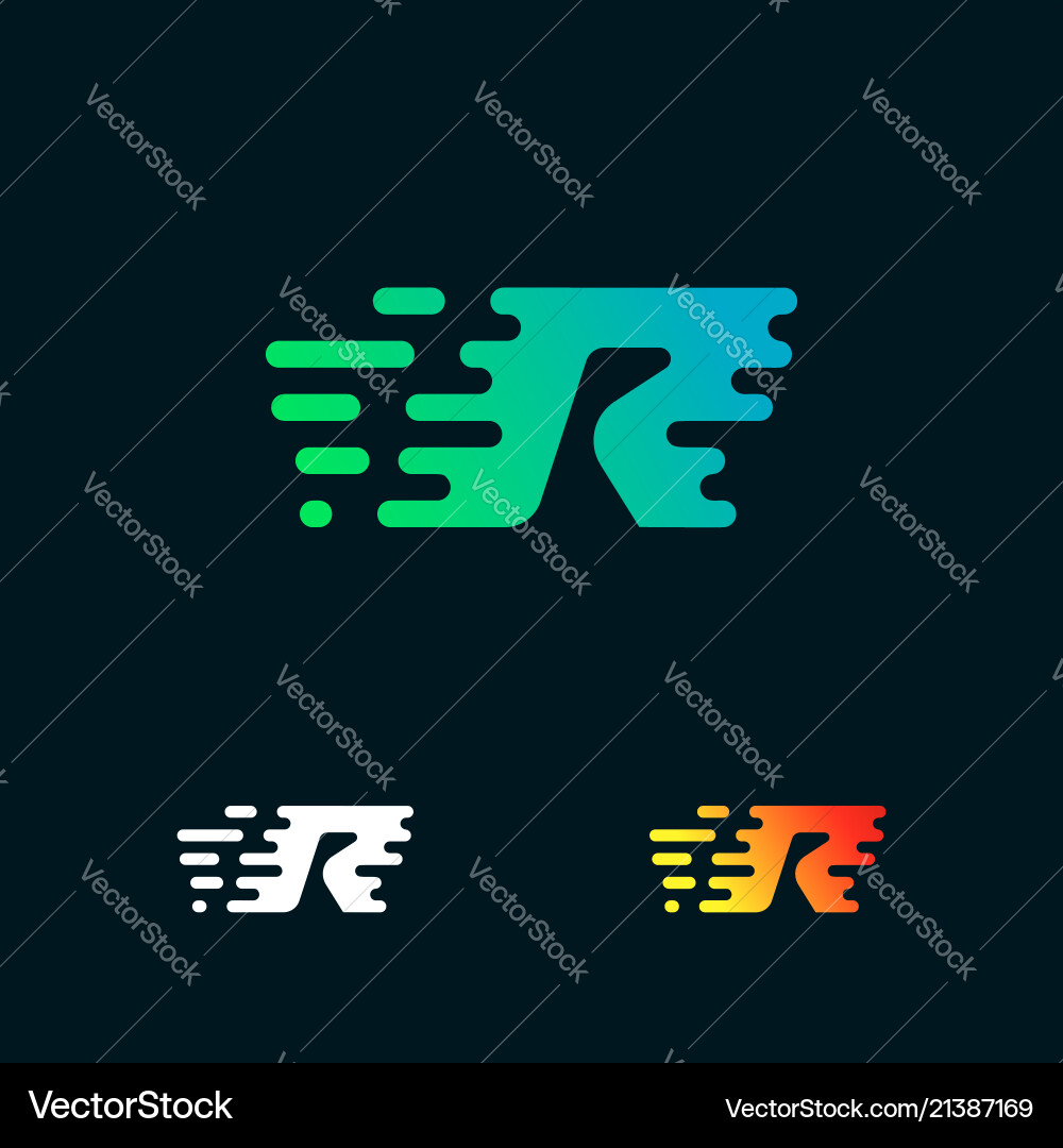 Letter r modern speed shapes logo design Vector Image