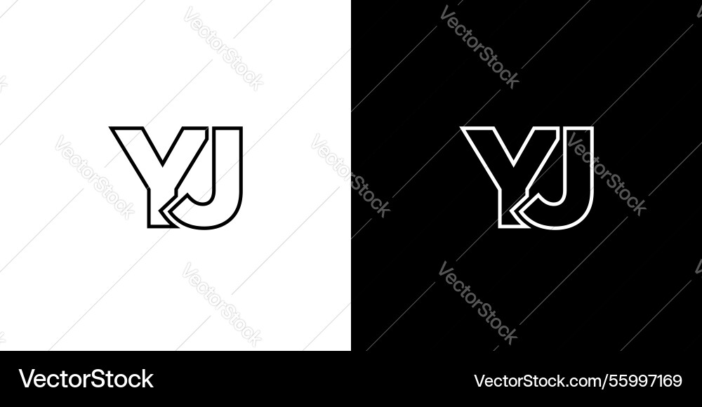 Letter y and j yj logo design template minimal Vector Image