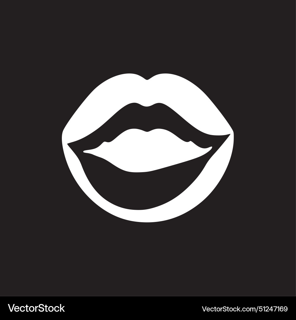 Lips - minimalist and flat logo Royalty Free Vector Image