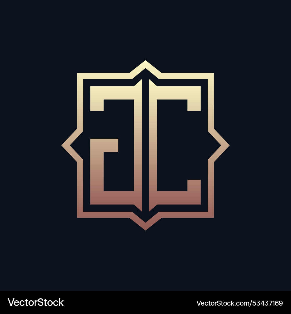 Luxury initial jc monogram logo design elegant Vector Image