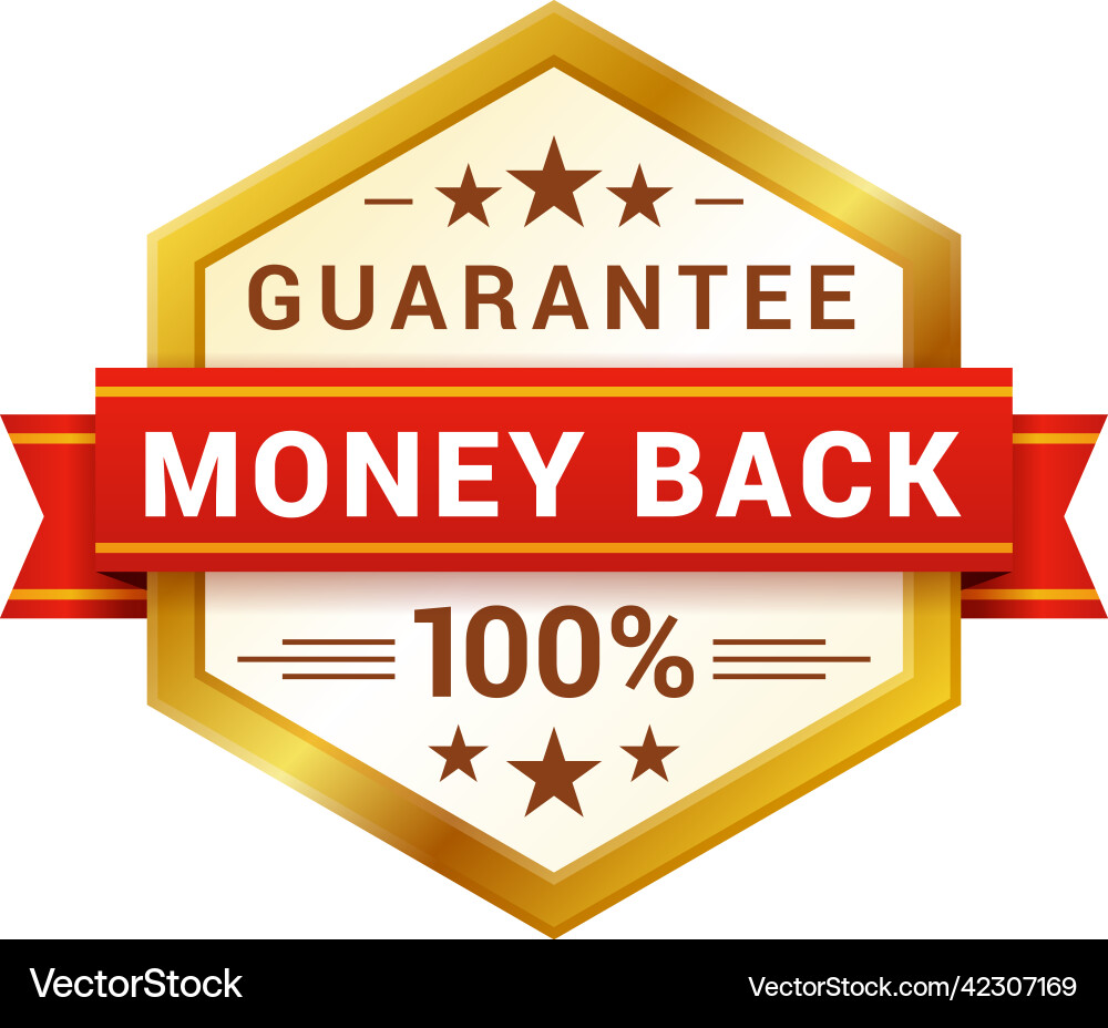 Premium money back guarantee isometric Royalty Free Vector
