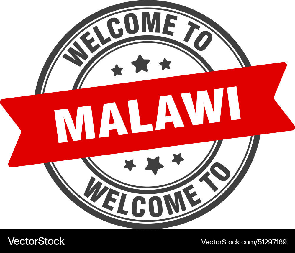 Welcome to malawi stamp round sign Royalty Free Vector Image