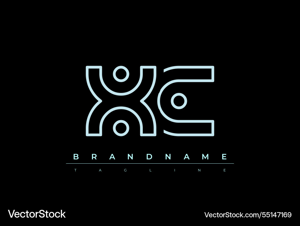 Xc technology letter logo template Royalty Free Vector Image