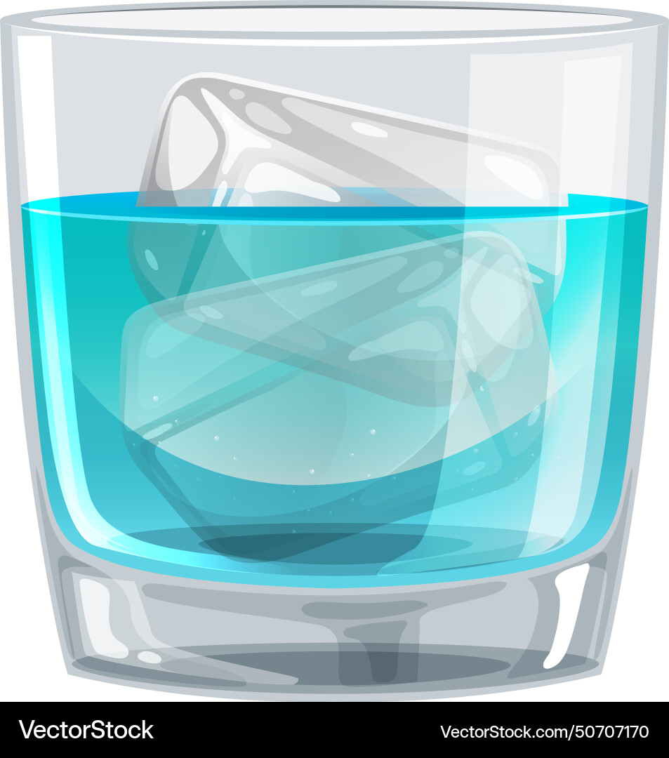 A refreshing ice water glass Royalty Free Vector Image