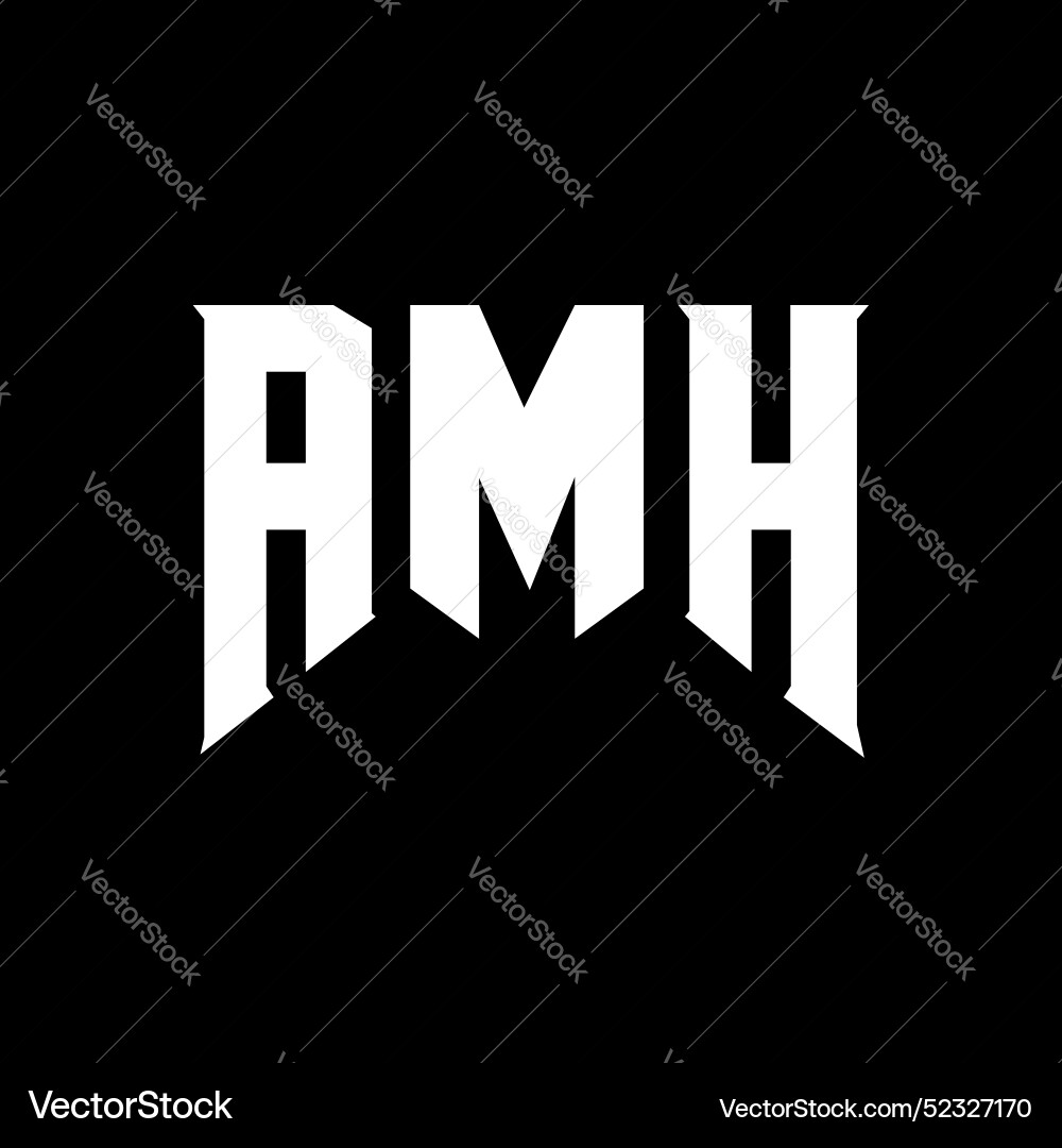 Amh letter logo design for technology company Vector Image