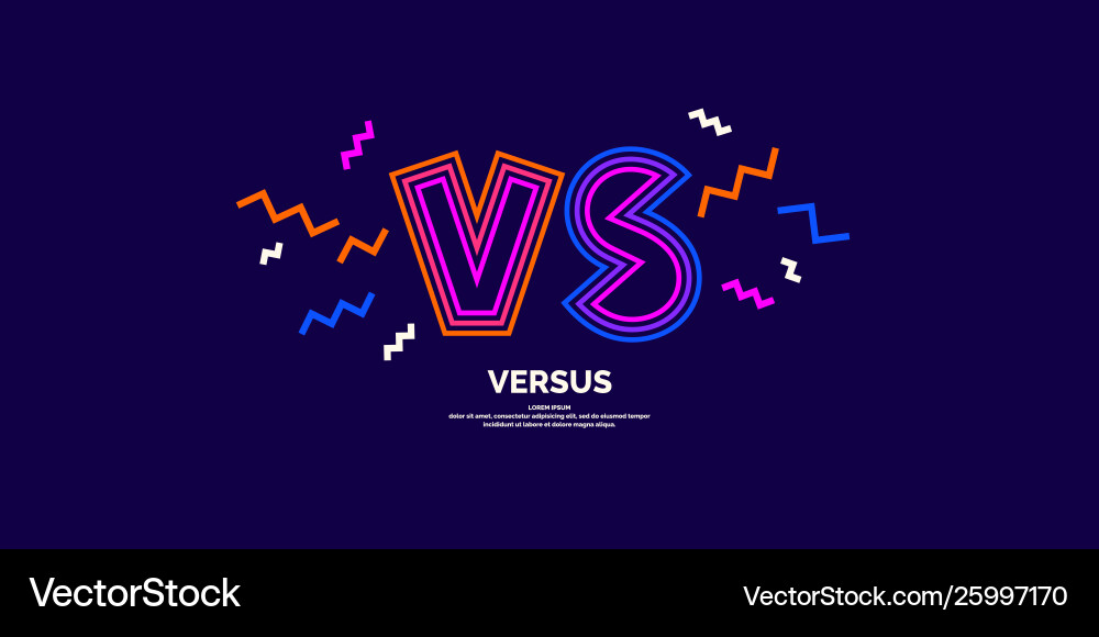 Bright poster symbols confrontation vs Royalty Free Vector