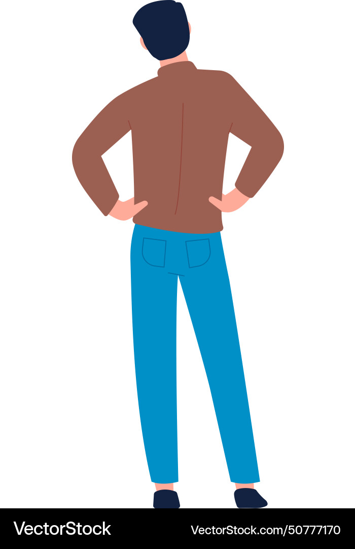 Confident man in formal clothes standing back view