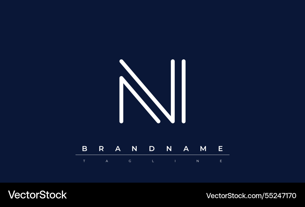 Creative ni letter initial logo image Royalty Free Vector