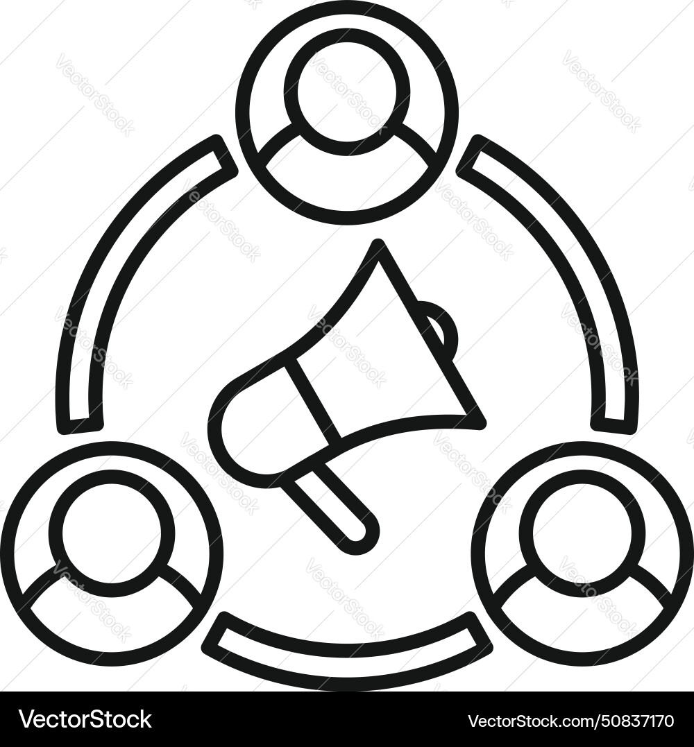 Group announcement icon outline media Royalty Free Vector