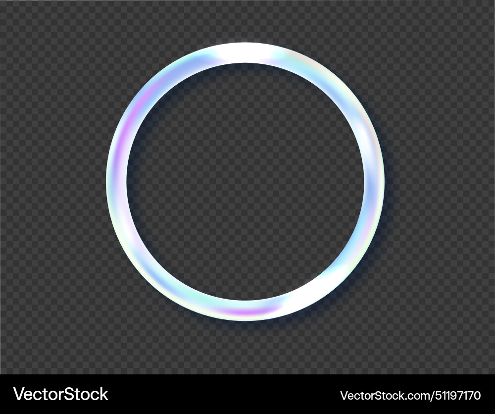 Holographic reflections circle frame with prism Vector Image