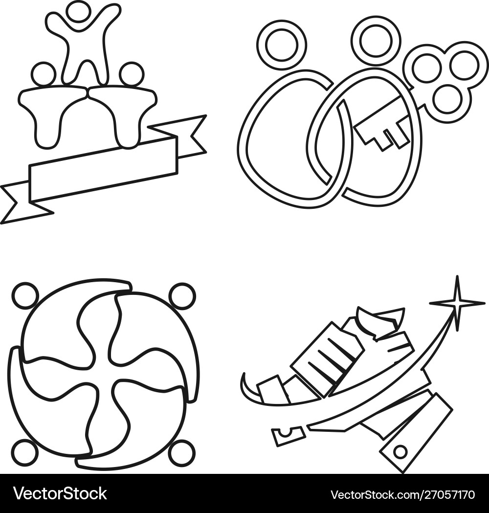 Key star ribbon commitment teamwork together Vector Image