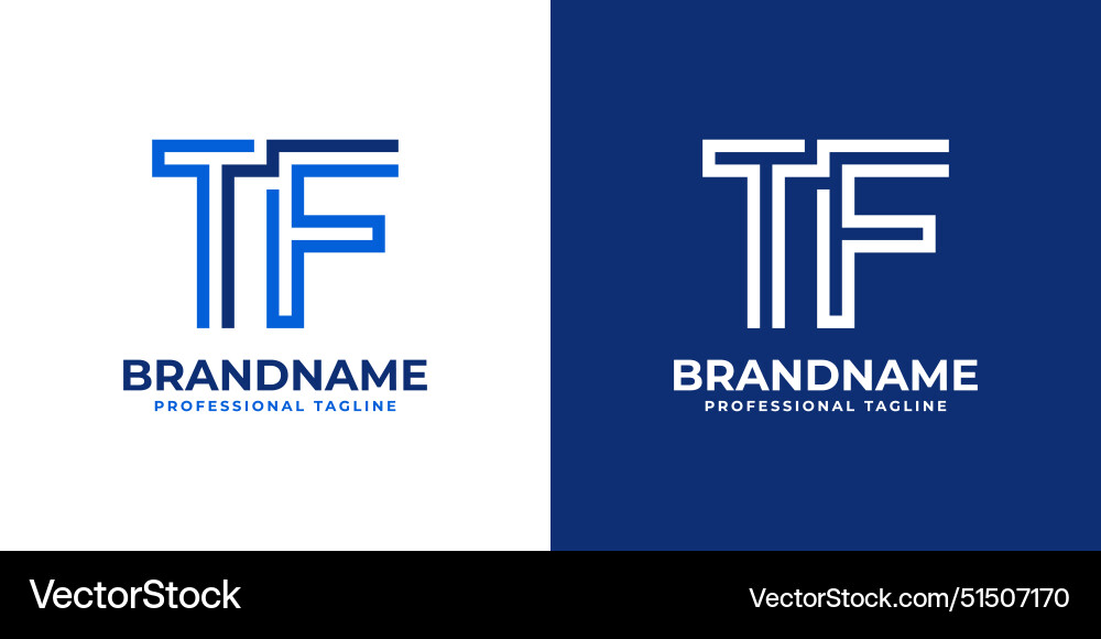 Letters tf line monogram logo suitable Royalty Free Vector