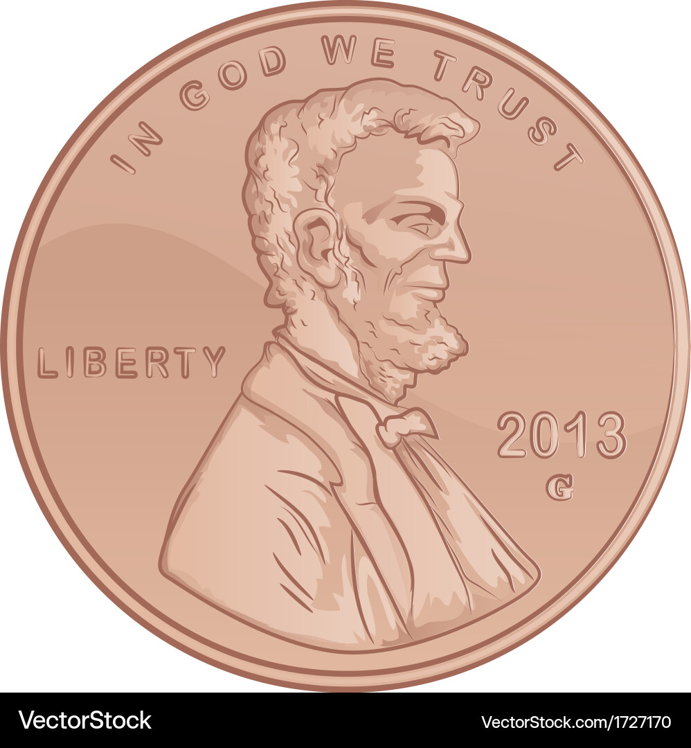 Lincoln Penny Cartoon Portrait Royalty Free Vector Image