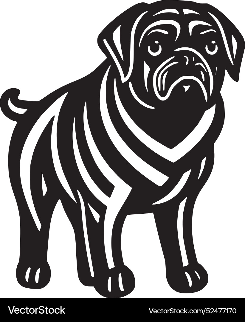 Pug - minimalist and flat logo Royalty Free Vector Image