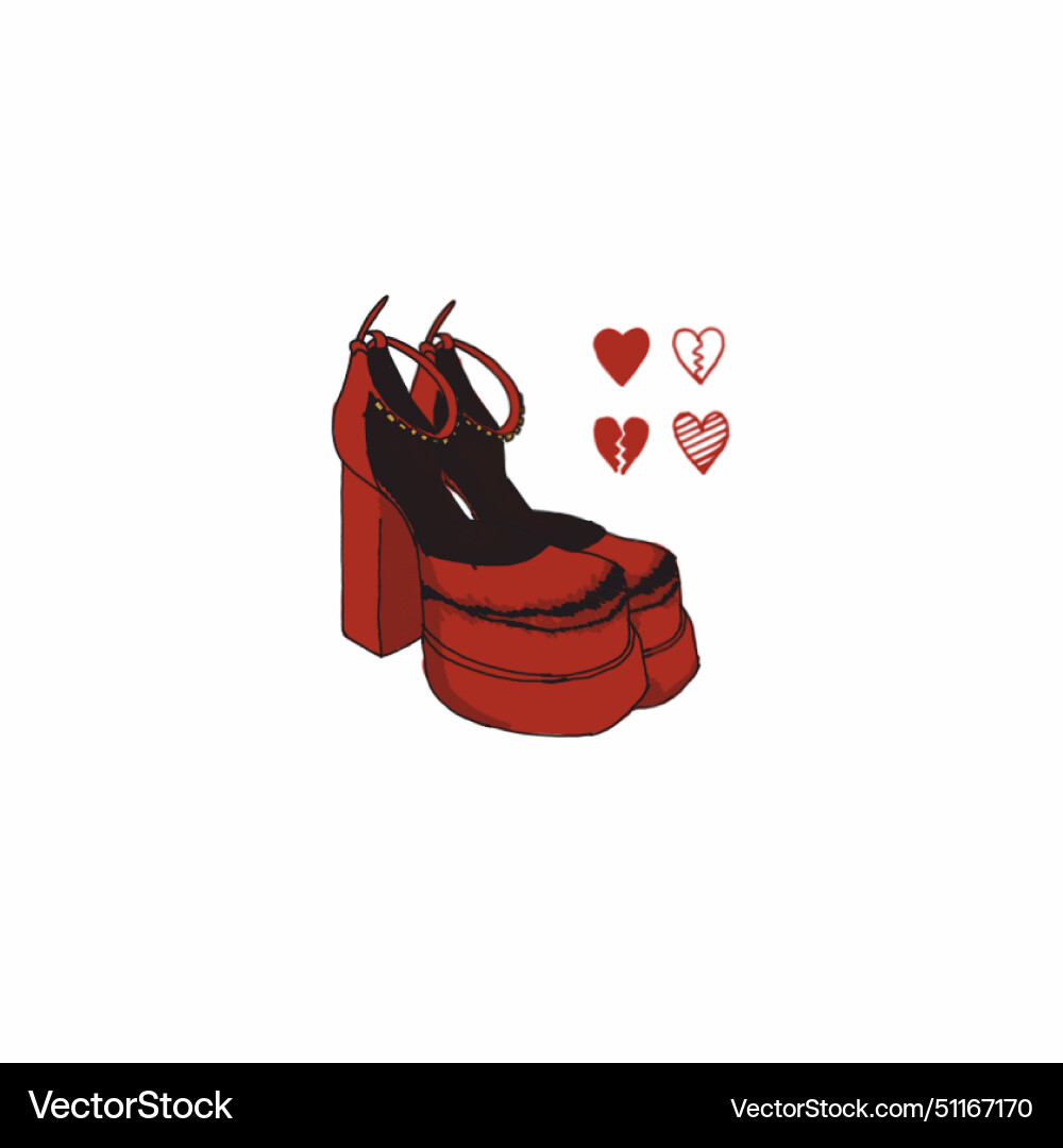 Red ankle boots Royalty Free Vector Image - VectorStock