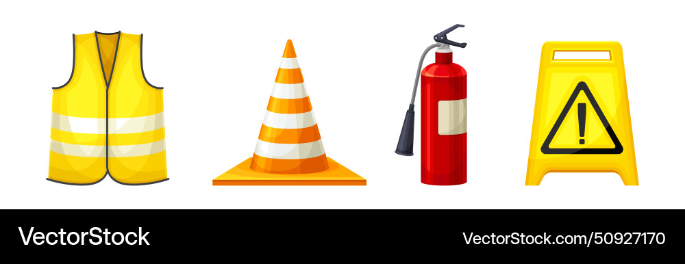 Safety equipment and object for industrial work Vector Image