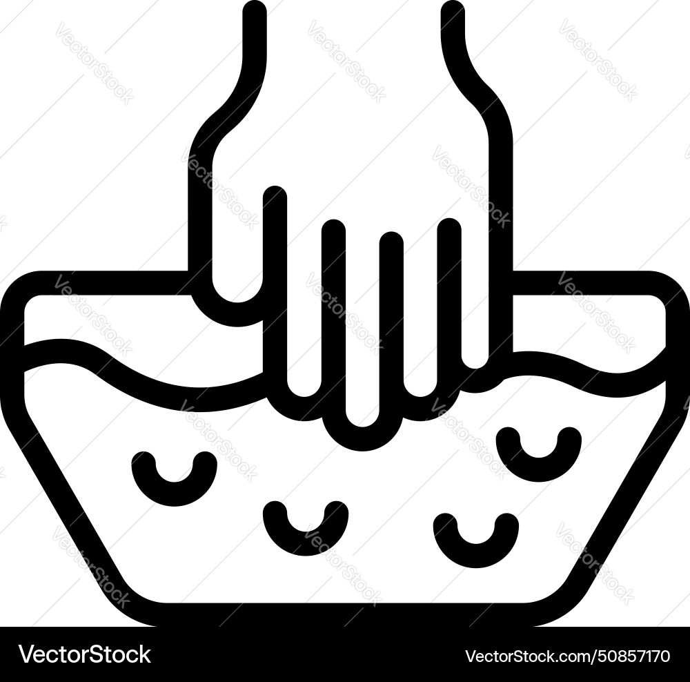 Soak nails icon outline manicure procedure Vector Image