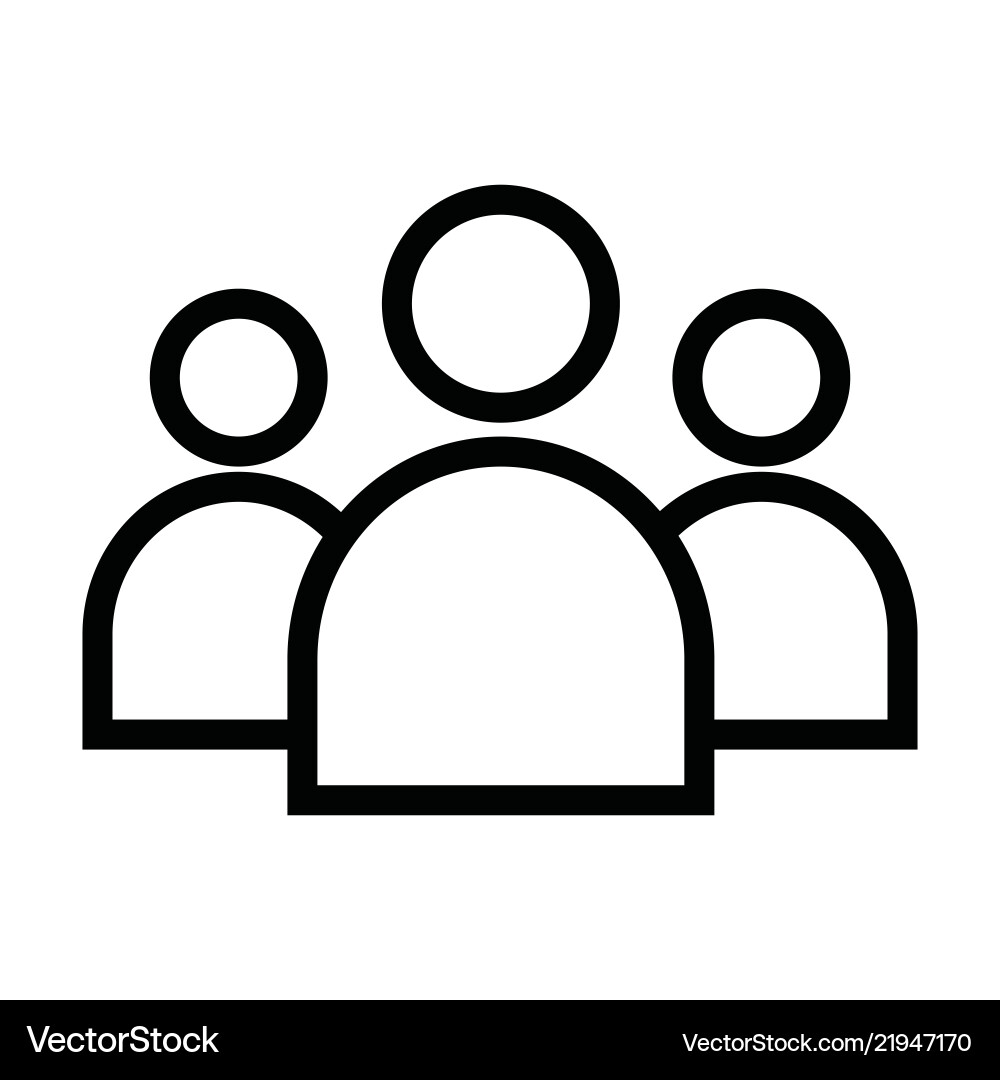 Team person icon with outline style Royalty Free Vector