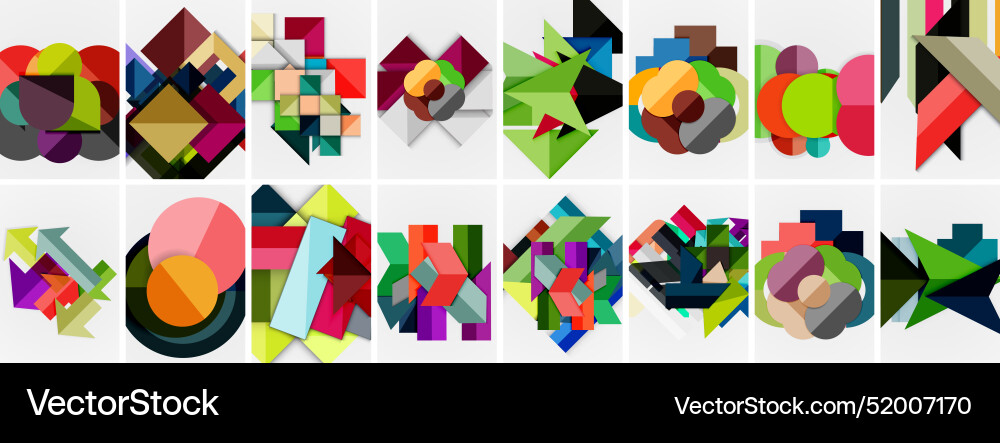 Trendy minimal colorful geometric shapes abstract Vector Image