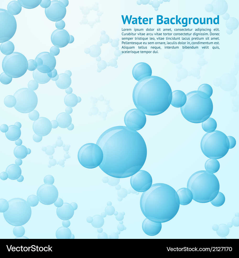 Water molecules background Royalty Free Vector Image