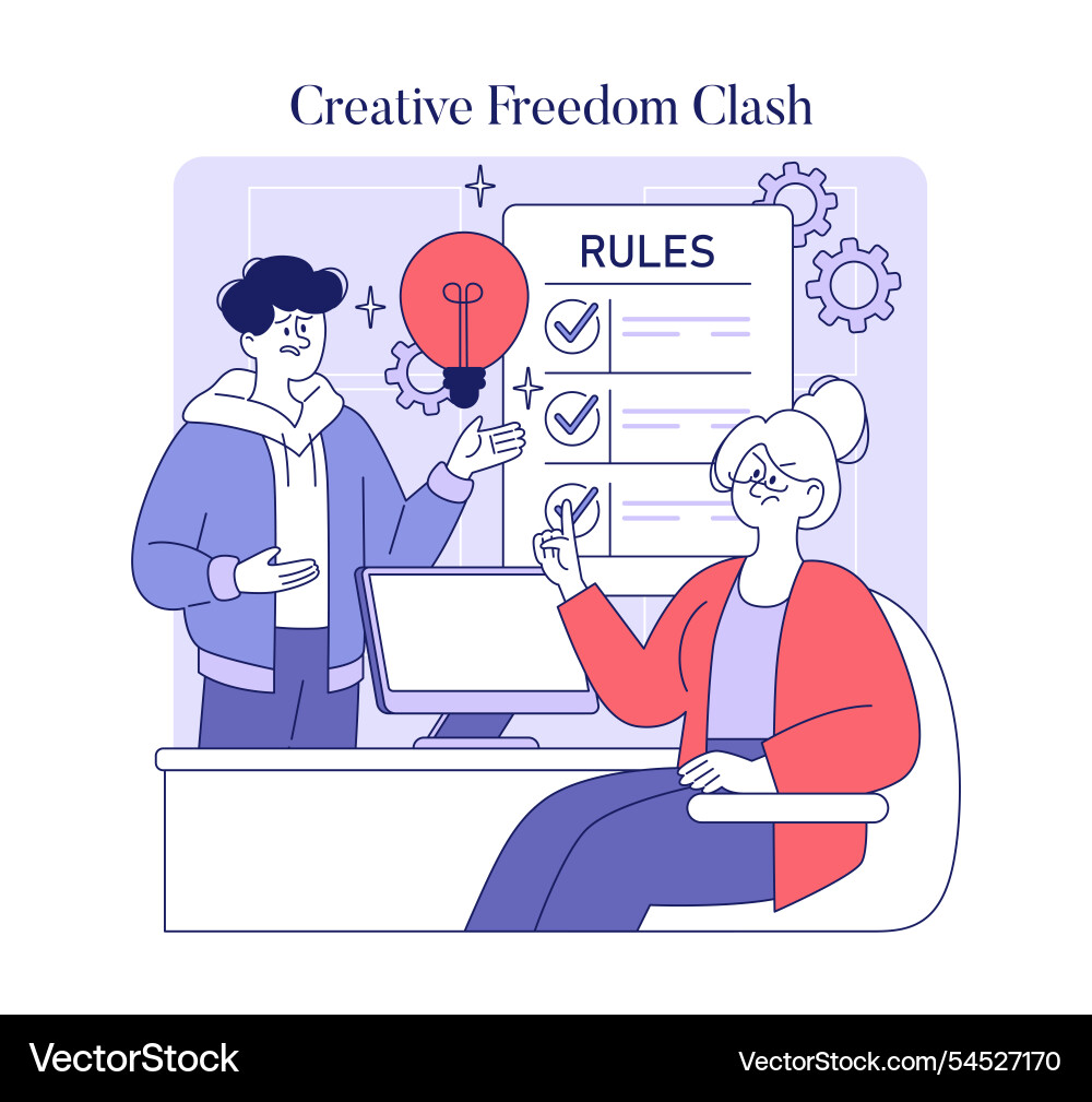 Workplace disputes flat Royalty Free Vector Image
