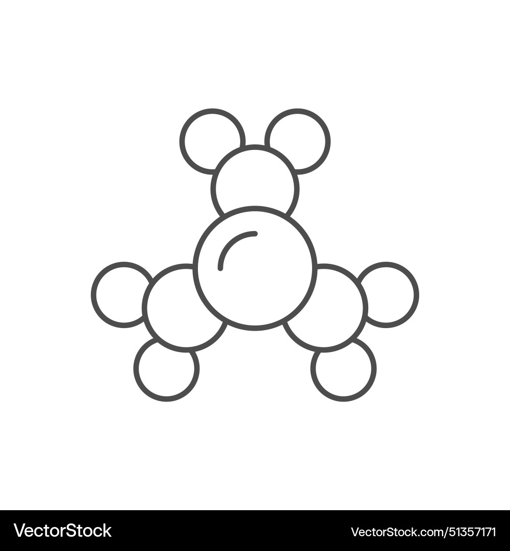 Molecule model line outline icon Royalty Free Vector Image