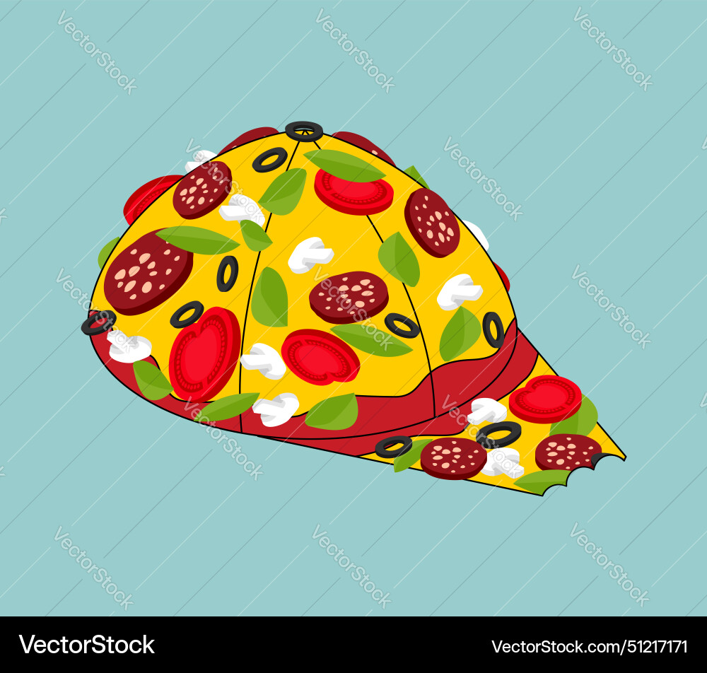 Pizza snapback baseball cap isolated Royalty Free Vector