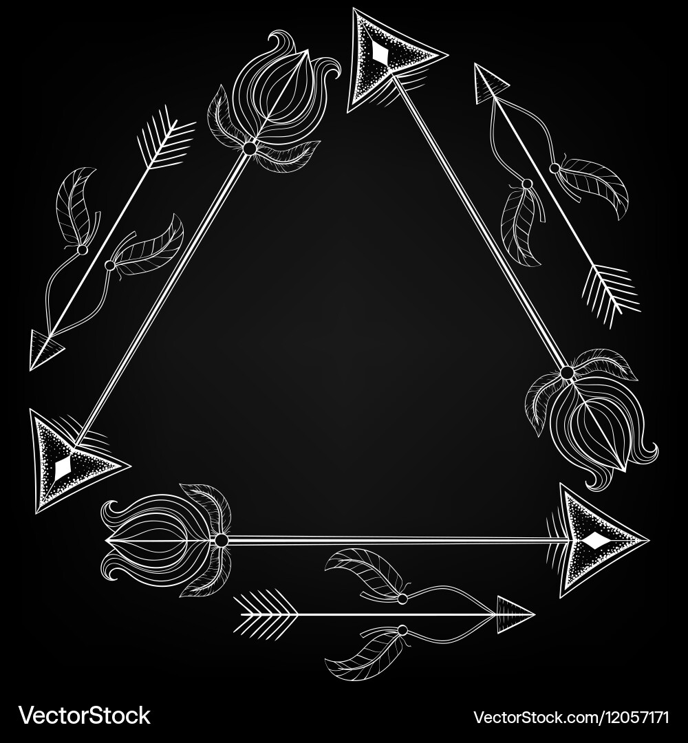 Tribal Arrow Frame - Zentangle Style Royalty Free Vector
