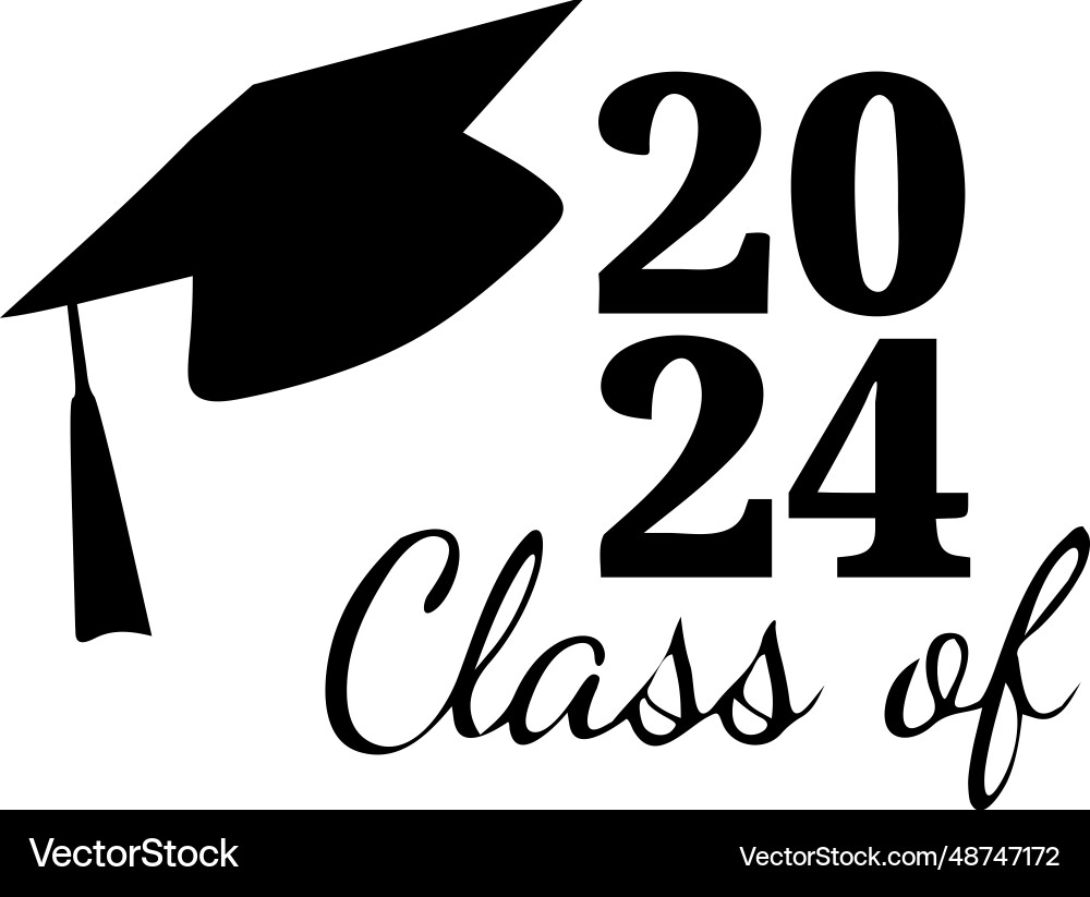 2024 graduate class logo image Royalty Free Vector Image