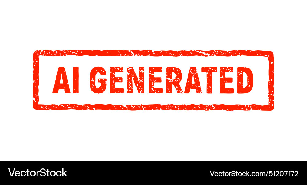 Ai generated red stamp design video logo Vector Image