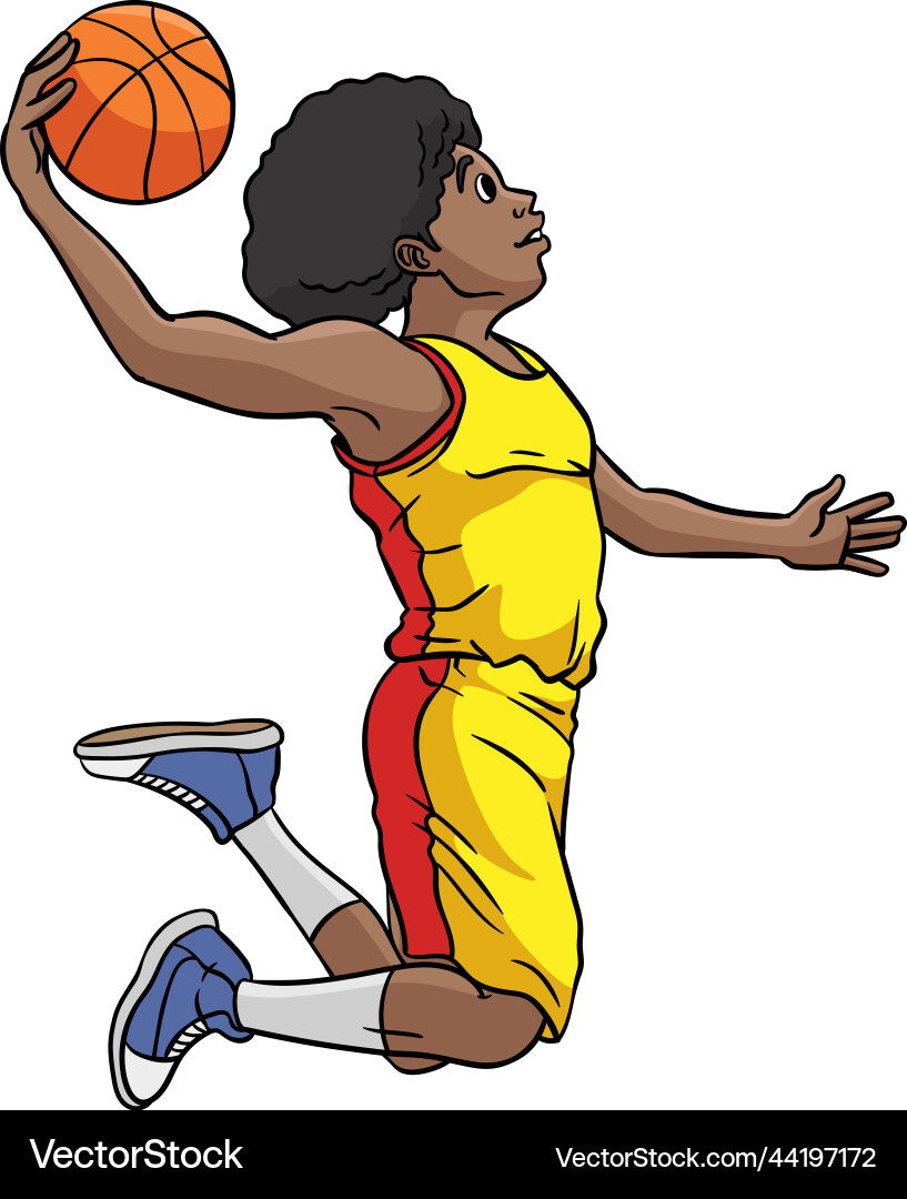 Basketball cartoon colored clipart Royalty Free Vector Image