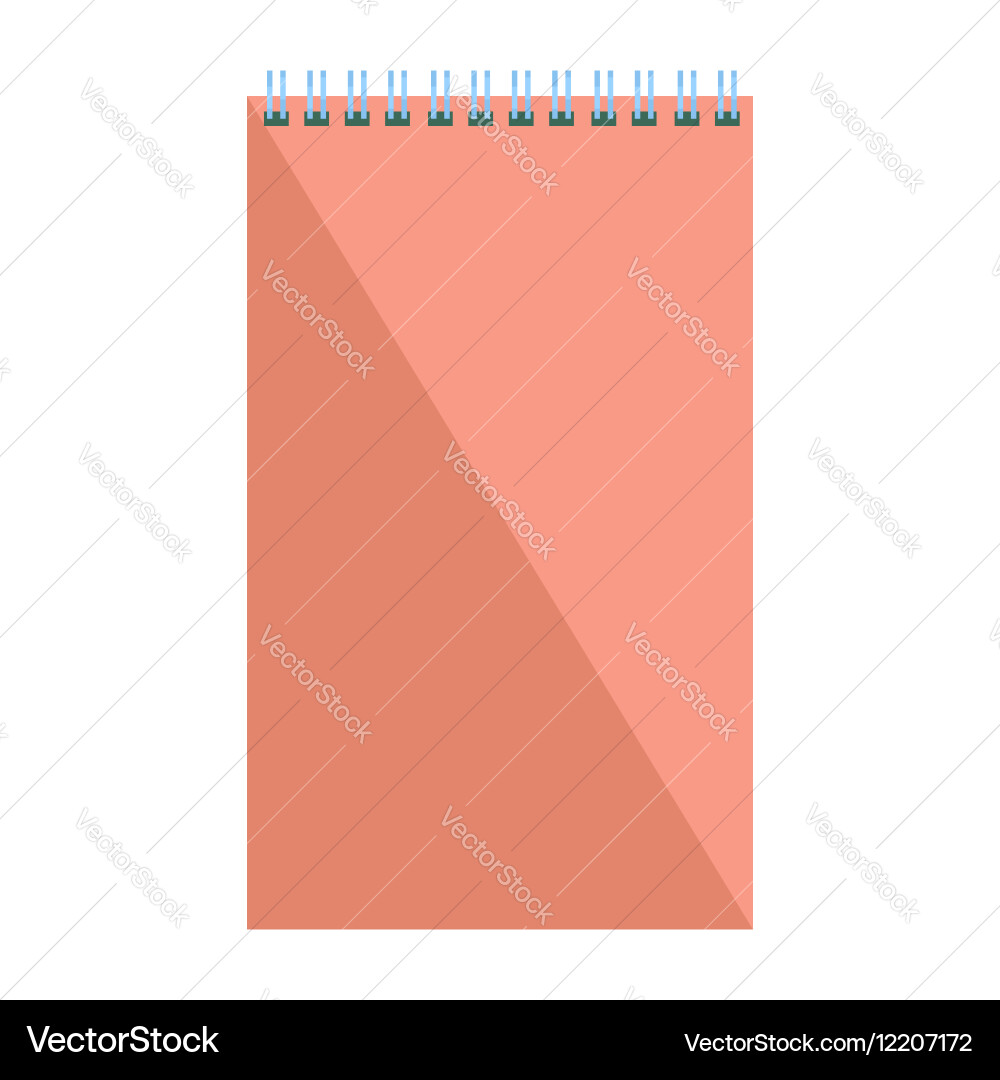 Blank flat spiral notepad notebook isolated Vector Image