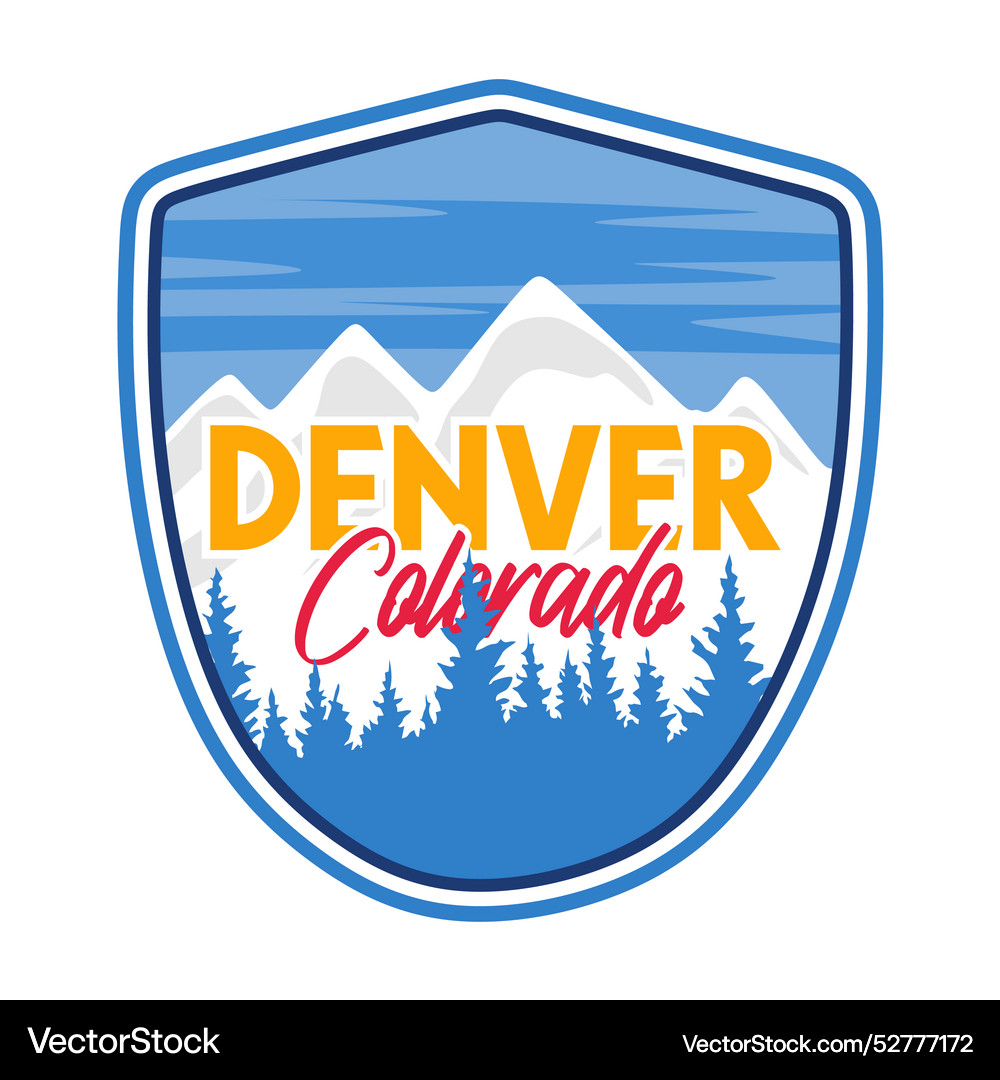 Denver colorado with blue sky background Vector Image