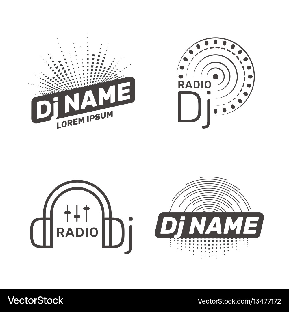 Dj label Royalty Free Vector Image - VectorStock