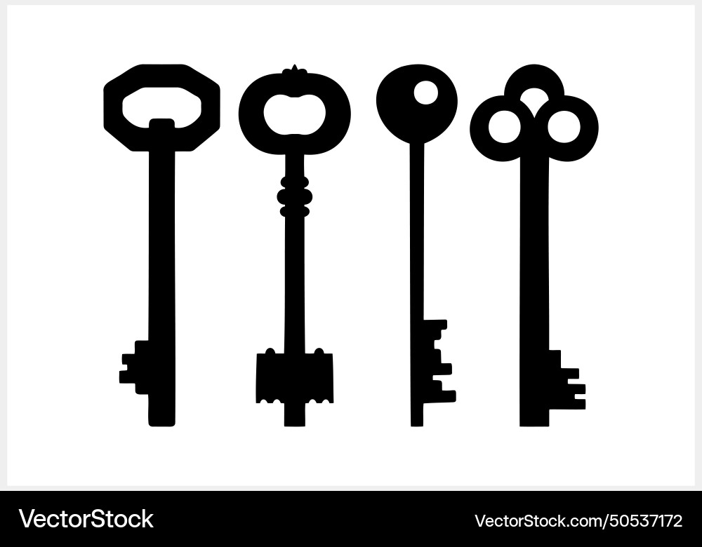 Doodle key icon isolated hand drawn art stencil Vector Image