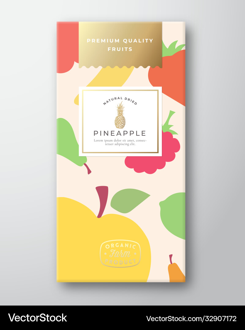 Dried fruits label packaging design layout Vector Image