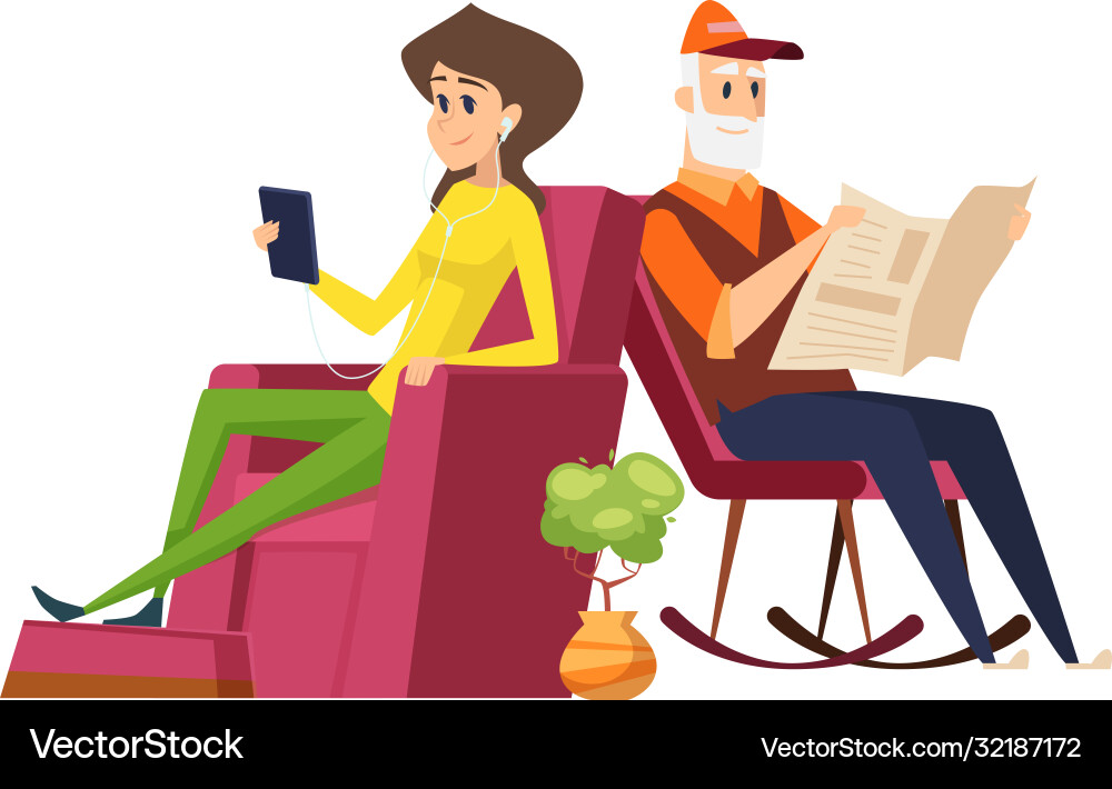 Generational Reading Habits Royalty Free Vector Image