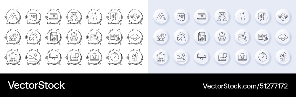 Internet book balance and timer line icons Vector Image
