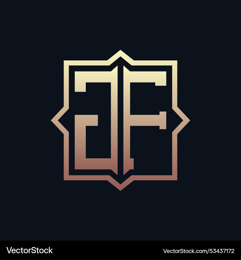 Luxury initial jf monogram logo design elegant Vector Image