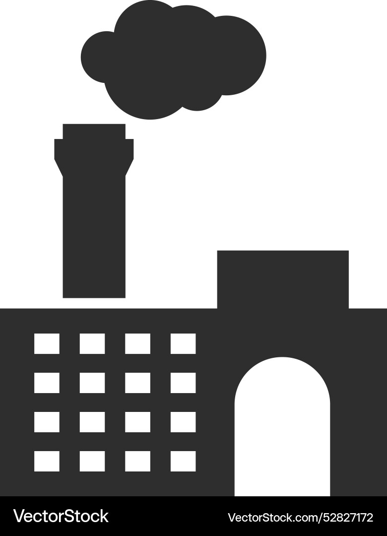 Manufacturing plant black icon production Vector Image