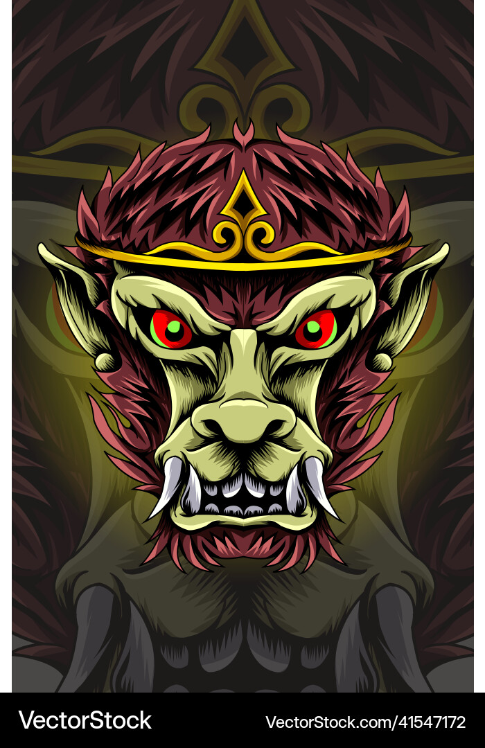 Monkey king Royalty Free Vector Image - VectorStock